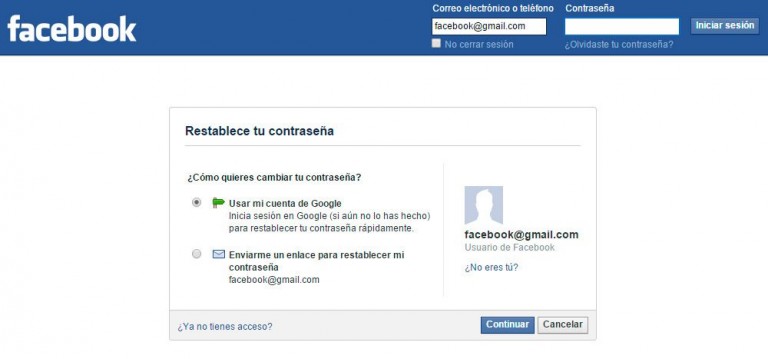 Cómo recuperar la contraseña de Facebook